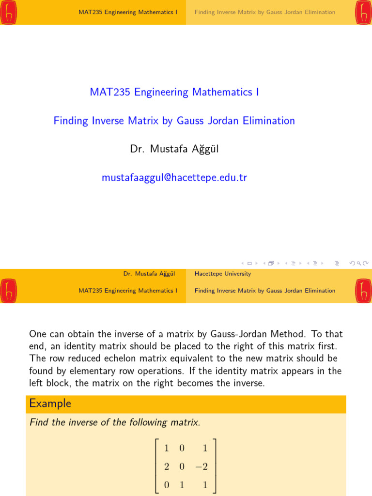 Inverse Matrix by Gauss Jordan Method | PDF | Computational Science | Mathematics Of Computing