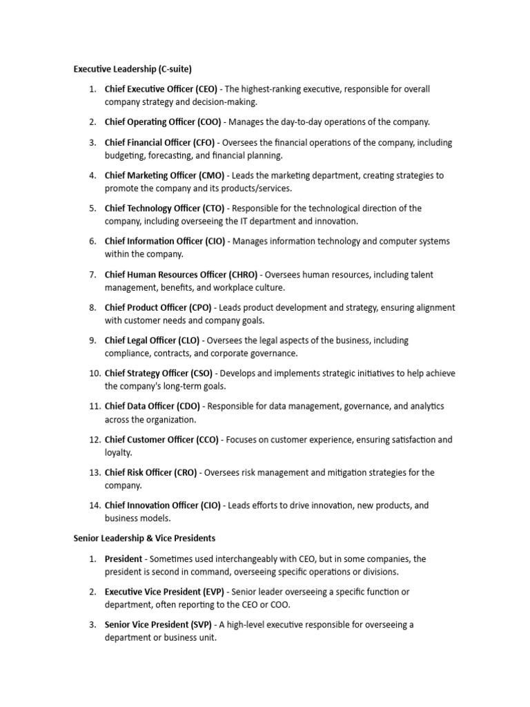 Executive Leadership | PDF | Chief Information Officer | Business