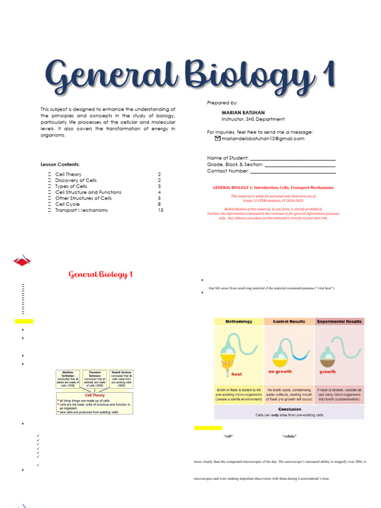GENERAL-BIOLOGY-1-SY-2024-2025 | PDF | Cell (Biology) | Chloroplast
