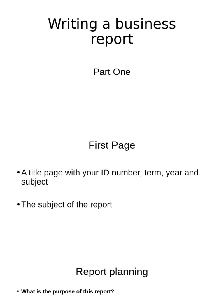 Writing a Business Report Guide | PDF