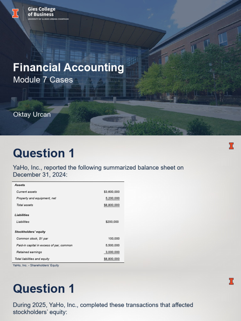 Module 7 Example Cases Solutions | PDF | Equity (Finance) | Treasury Stock