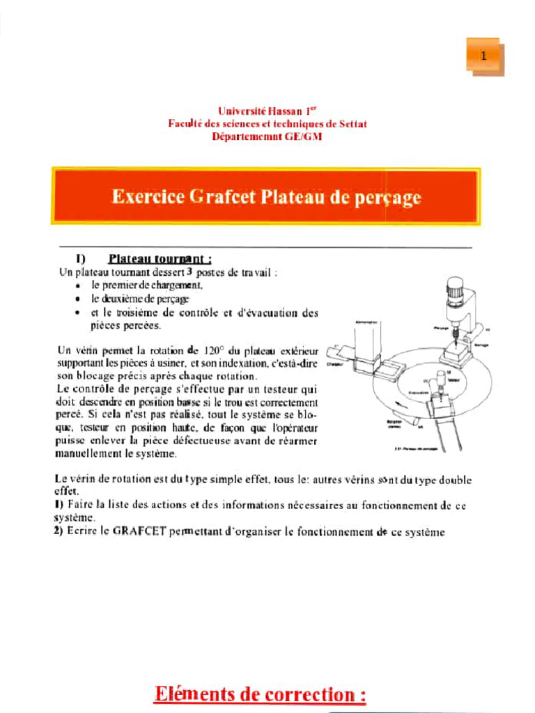 Exercices Corrigés Sur Les Grafcet Des API | PDF