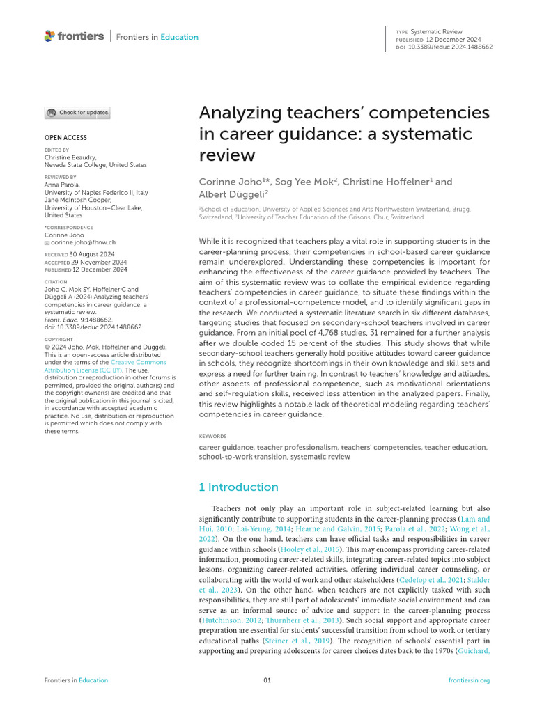 Analyzing Teachers Competencies in Career Guidanc | PDF | Qualitative ...