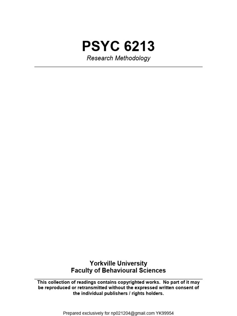 PSYC - 6213 - Required - Coursepack - Research Methods | PDF ...
