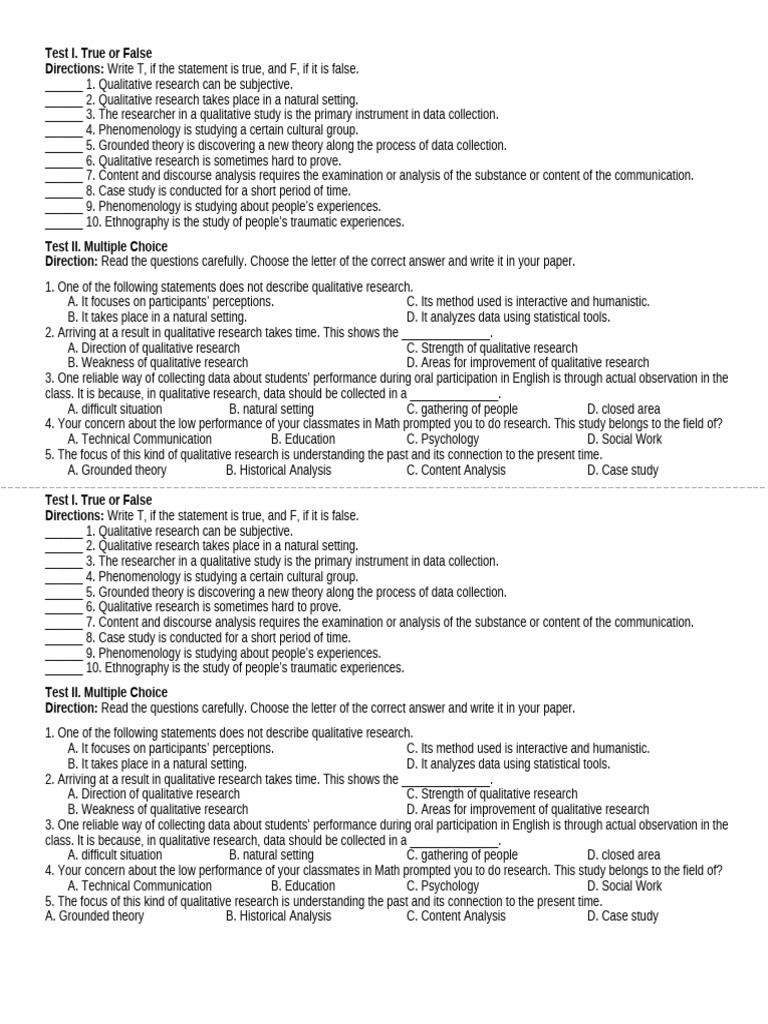 quiz module 2 | PDF | Qualitative Research | Analysis