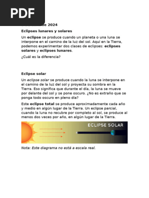 Hoja De Trabajo Sobre Eclipses Solares Y Lunares En Formato Pdf