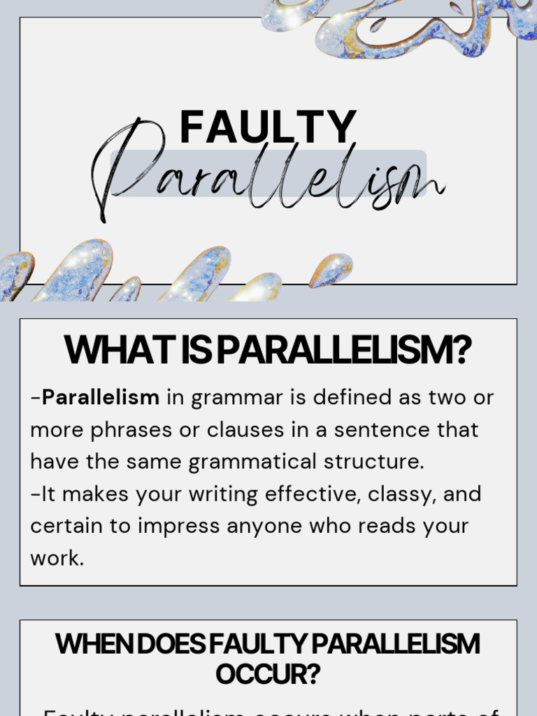 8 - Faulty Parallelism | PDF | Noun | Adjective