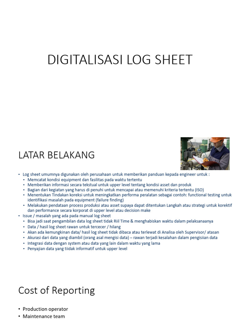 DIGITALISASI LOG SHEET_Presentation | PDF