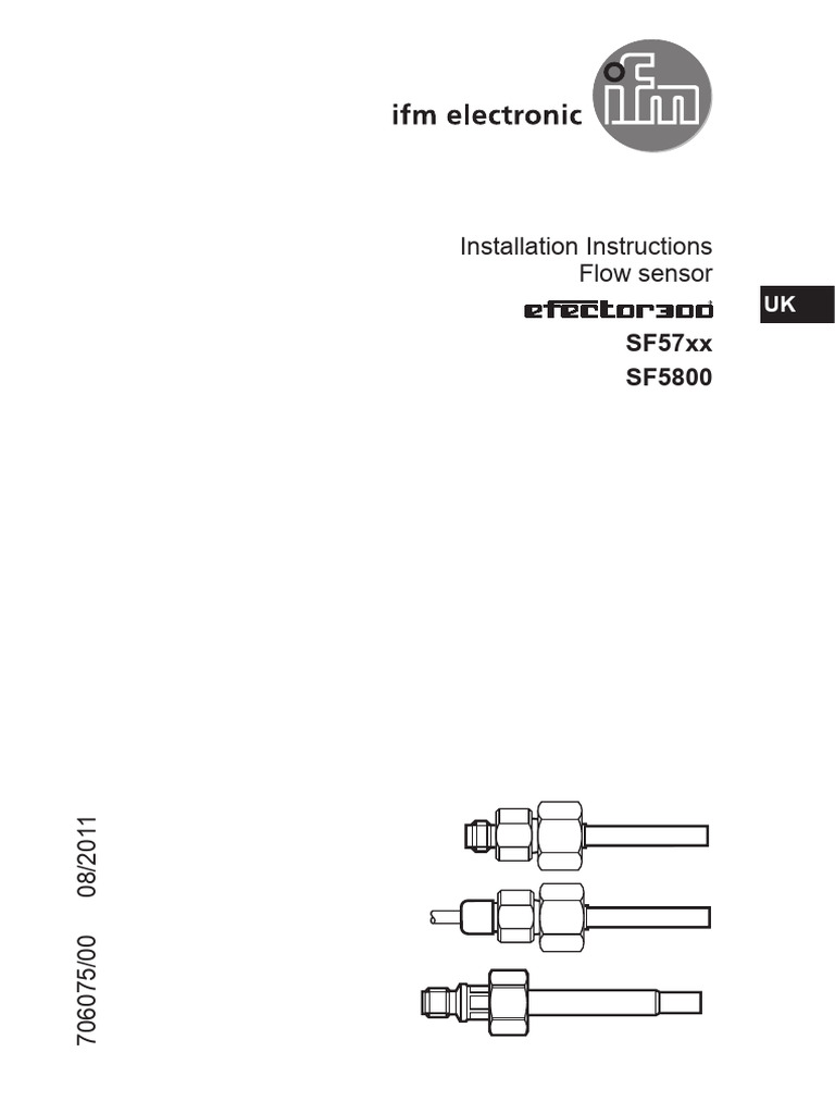 en Ifm Flow Sensor Sf5701 | PDF | Electrical Engineering | Electricity