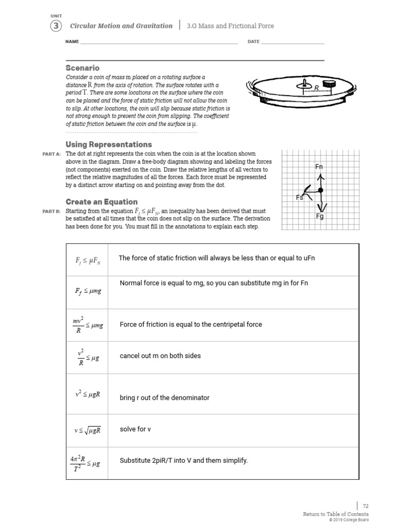 Circular Motion: Friction and Forces | PDF | Force | Friction