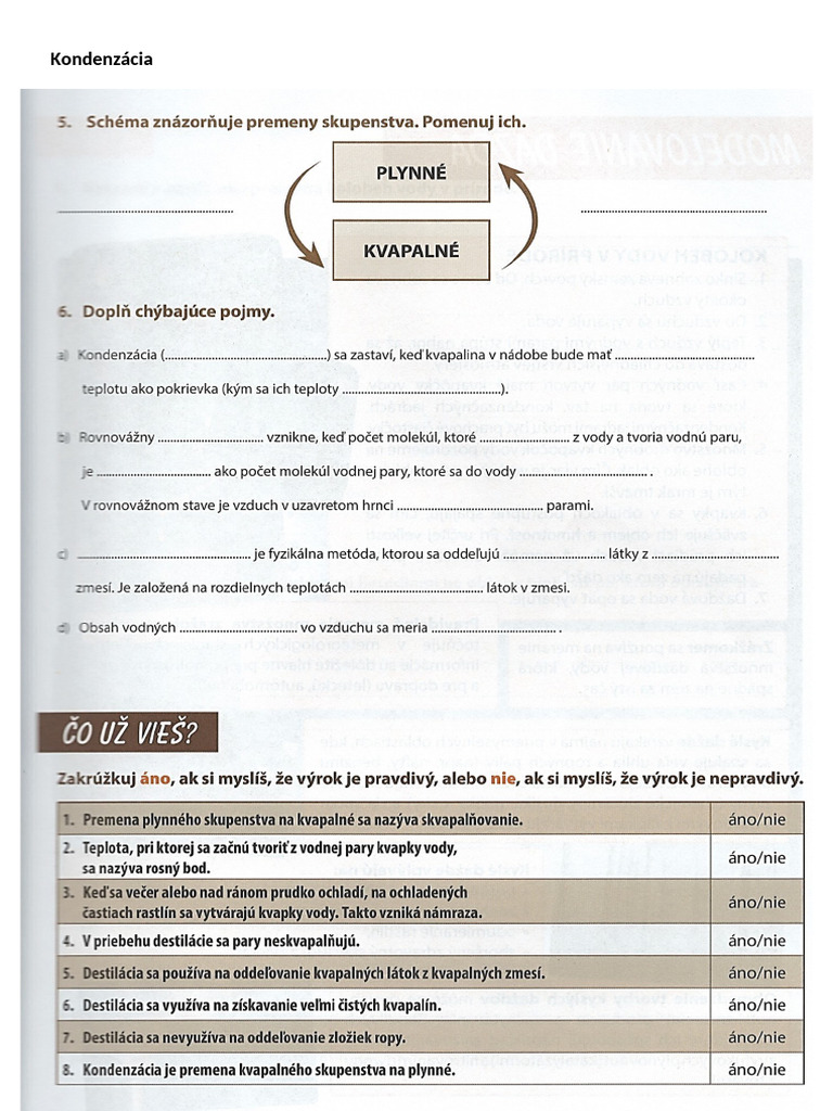 Kondenzácia - Prac. List | PDF