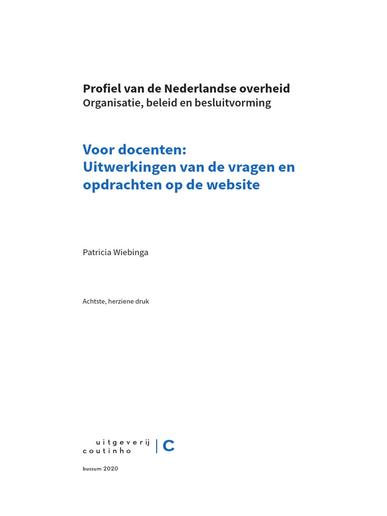Profiel van de Nederlandse overheid-druk8-Uitwerkingen van de vragen en ...