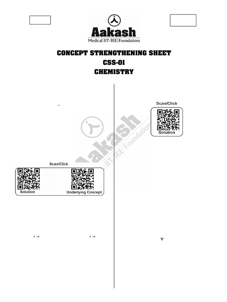 AIATS 01 CSS Chem - 241207 - 152030 | PDF | Atomic Orbital | Electron Configuration