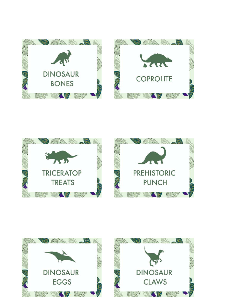 Dino Party Free Printables | PDF