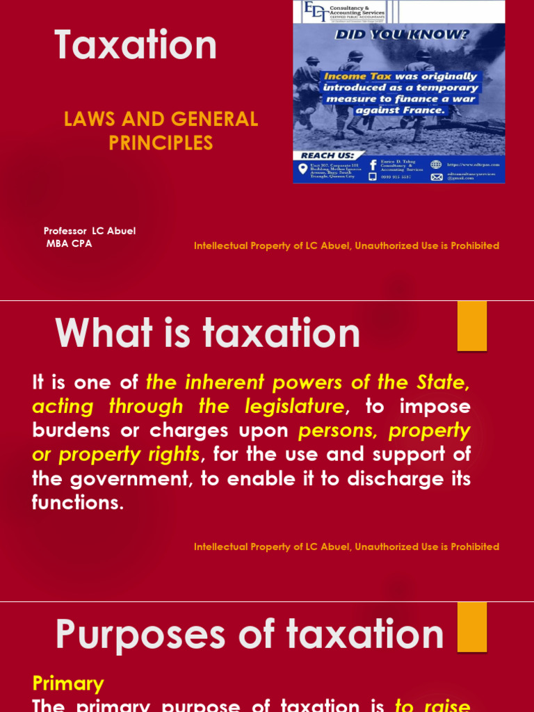 Overview of Taxation Principles and Laws | PDF | Taxes | Double Taxation
