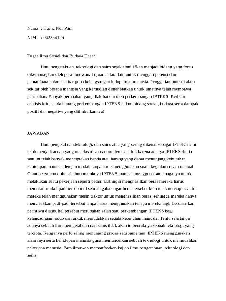 Tugas 3 Isbd Hasna Nur'Aini | PDF