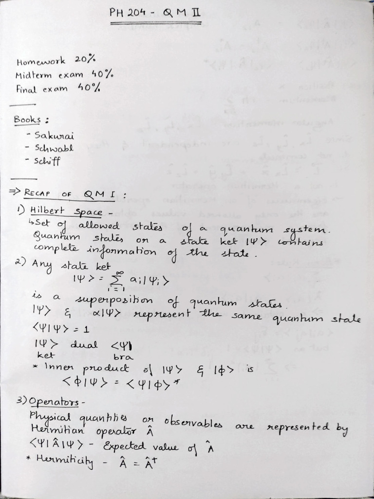 qm 2 notes 1 | PDF qm 2 notes 1 | PDF