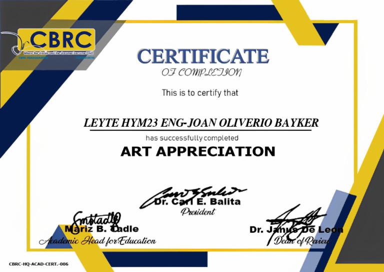 Certificate - of - Completion Art | PDF