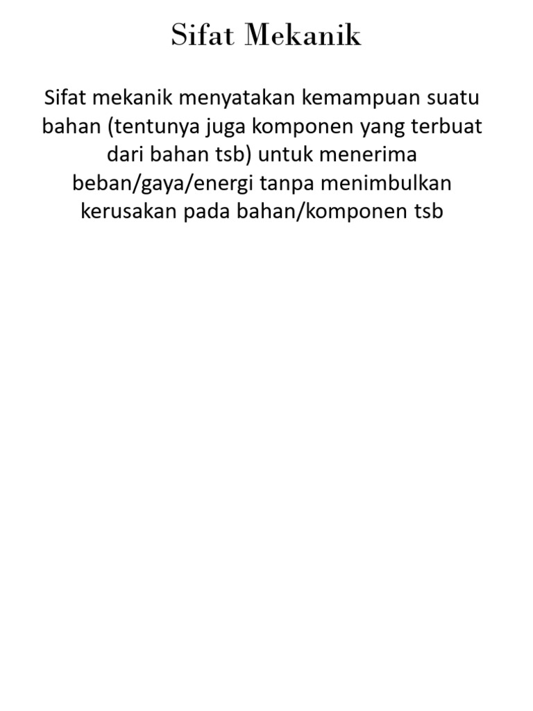 SIFAT MEKANIK MATERIAL | PDF