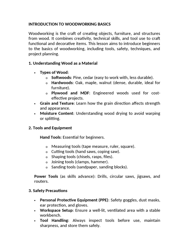 Introduction To Woodworking Basics | PDF | Woodworking | Wood