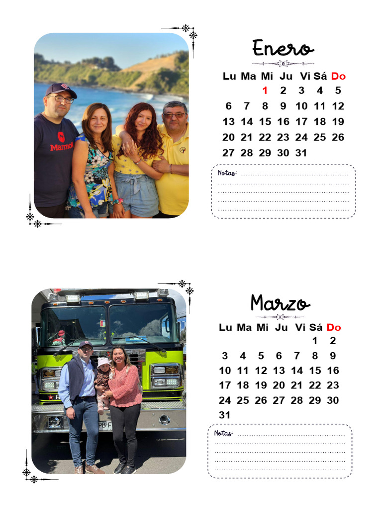 Calendario Escritorio Horizontal tiena | PDF