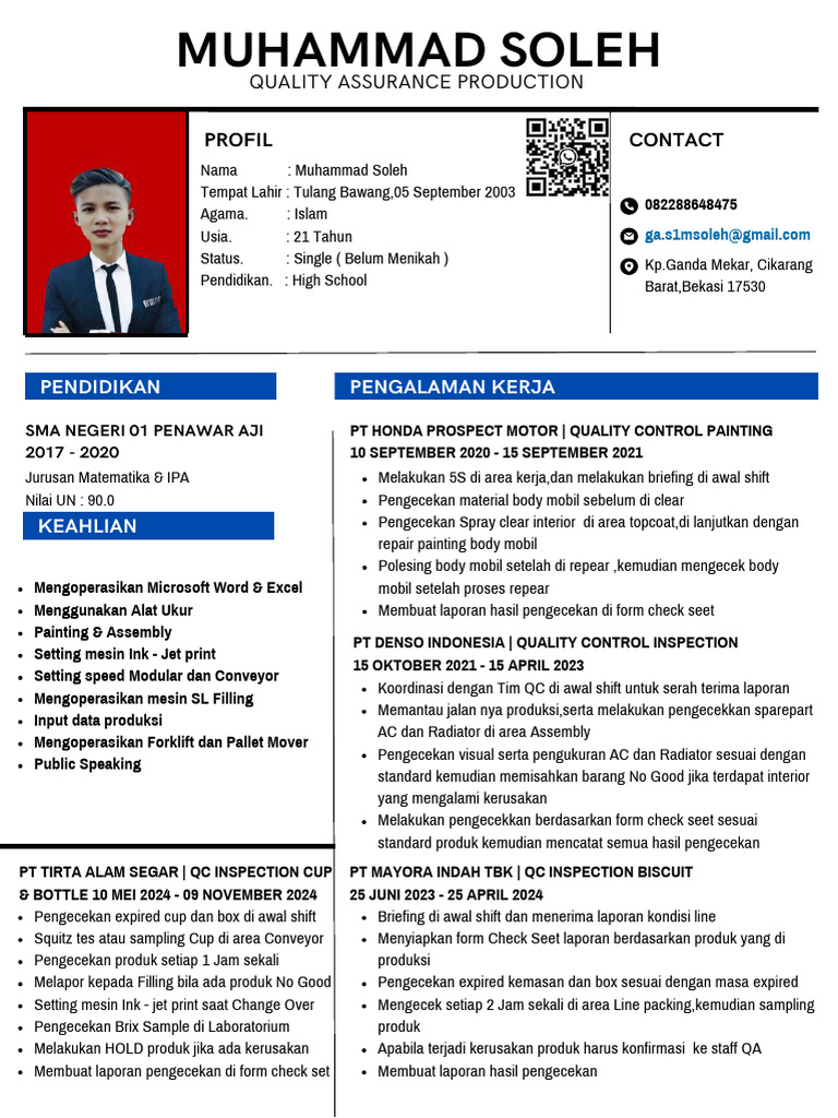 CV Muhammad Soleh Resume | PDF