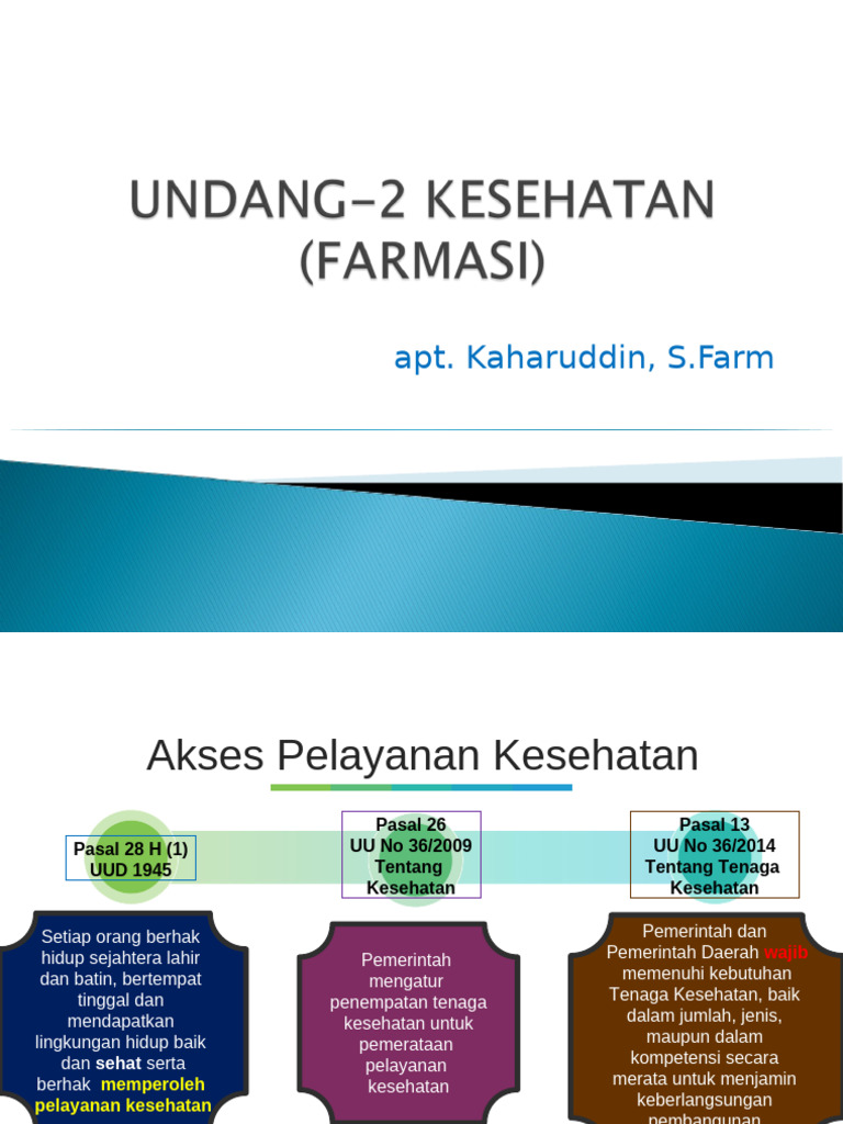 1.a-B Jenis2 Undang2 Farmasi Dan Kesehatan | PDF