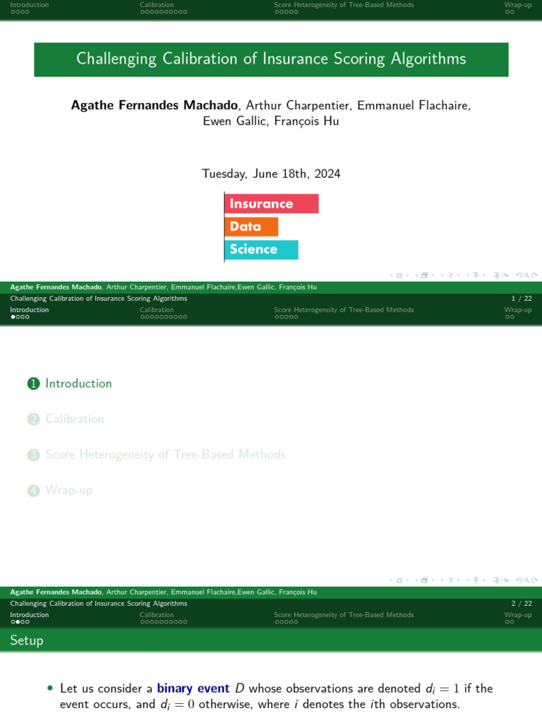 Challenging Calibration of Insurance Scoring Algorithms (Slides 2024 ...