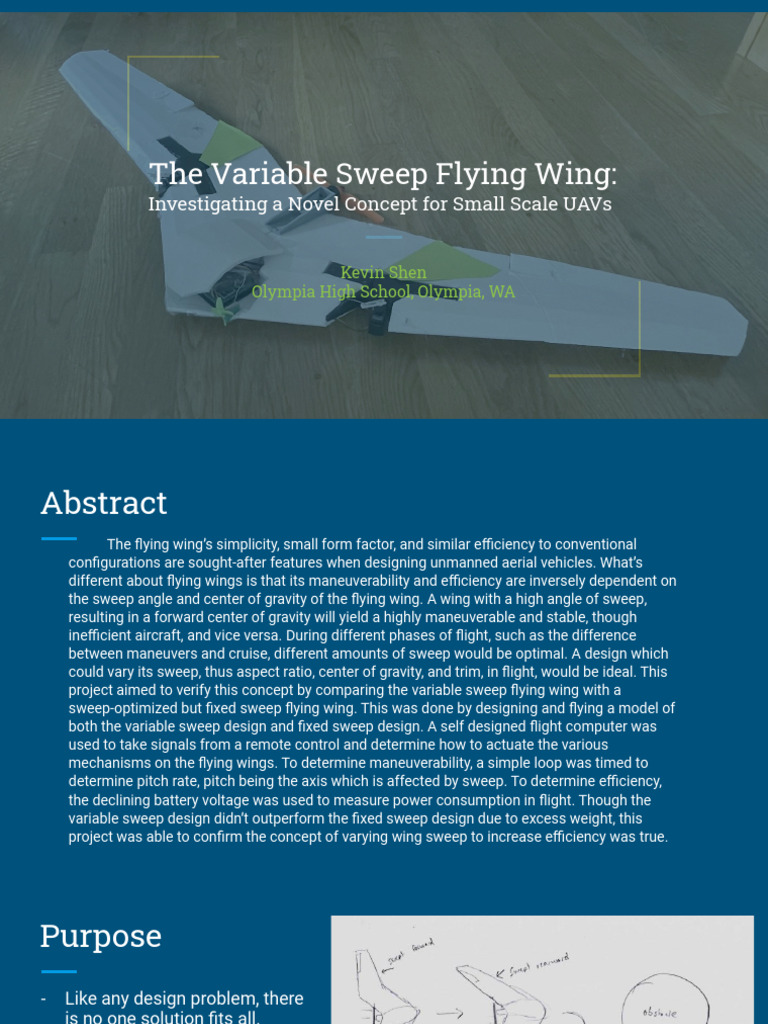 Variable Sweep Flying Wing UAV Design | PDF | Aerospace Engineering ...