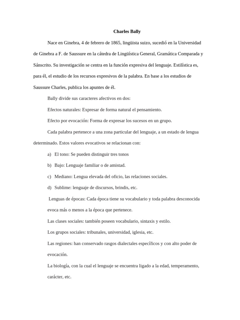 Charles Bally | PDF
