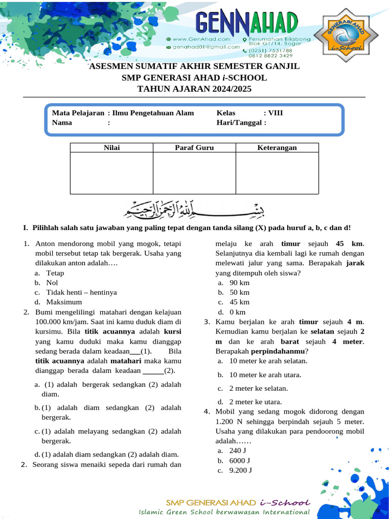 IPA_KELAS 8_ASAS 24-25 | PDF