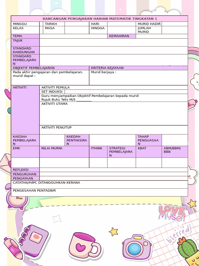 5-TEMPLATE RANCANGAN PENGAJARAN HARIAN - DESIGN 4 | PDF