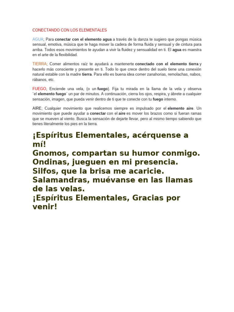 CONECTANDO CON LOS ELEMENTALES | PDF