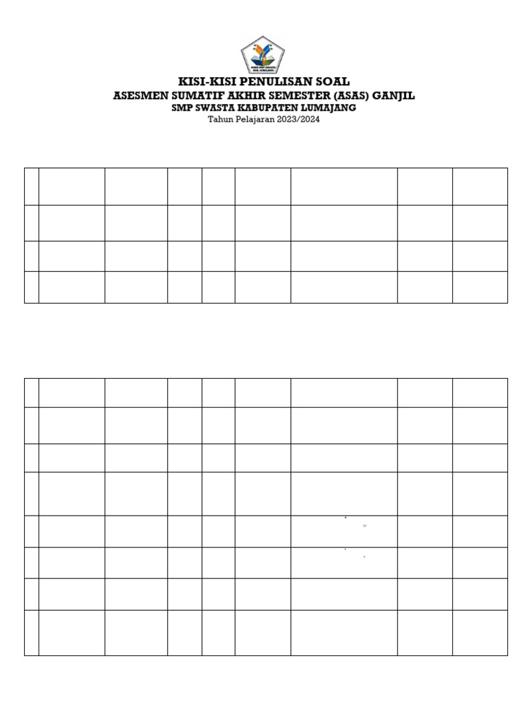 Kisi-Kisi Asas MTK 7 | PDF