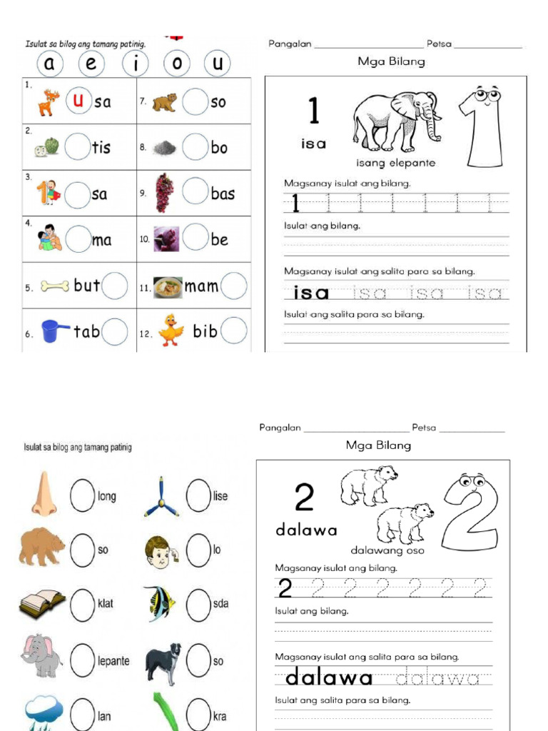Patinig, Katinig, Writing Numbers | PDF