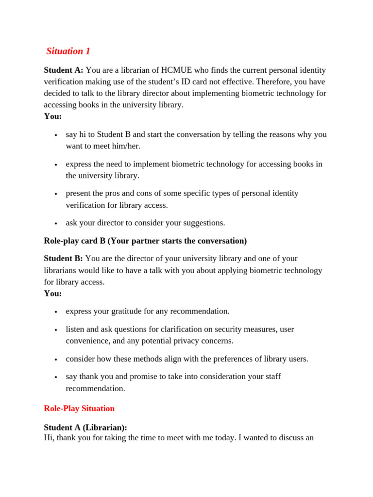 Situation 1 | PDF | Biometrics | Privacy
