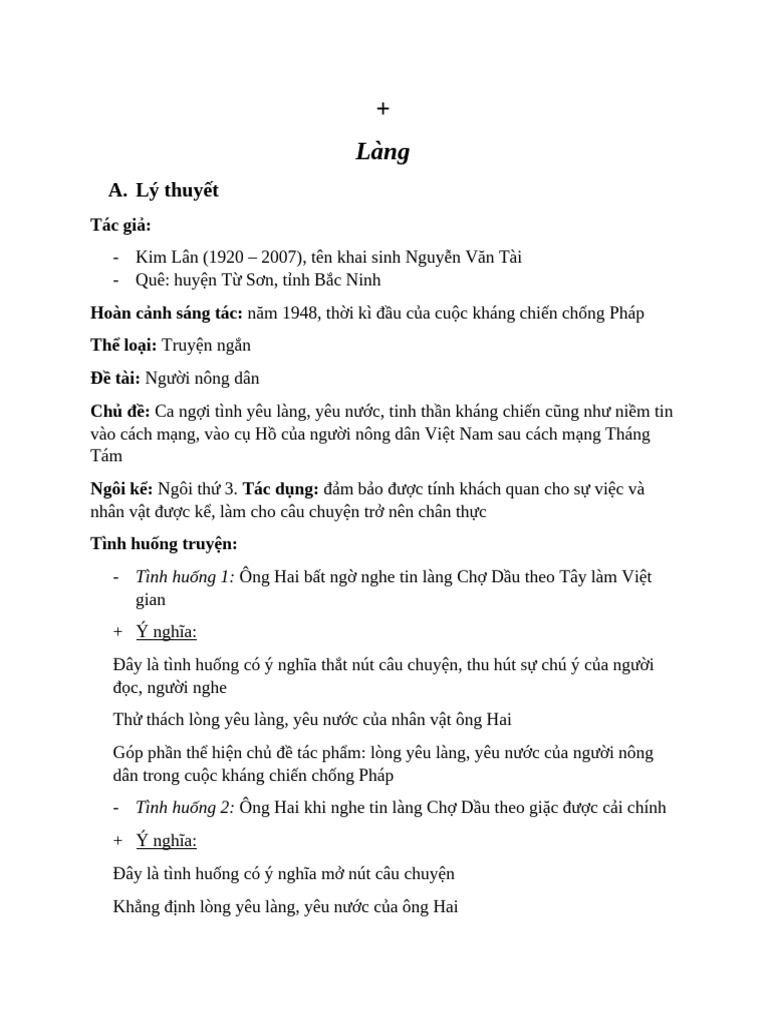 Làng - Kim Lân | PDF