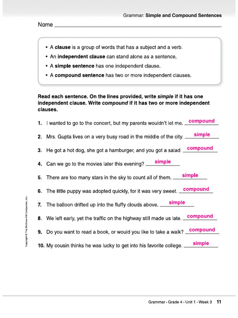 Compound Sentences Run On Sentences | PDF