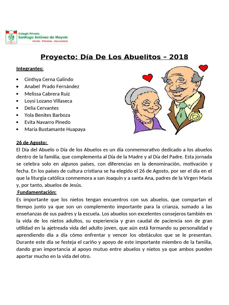 Celebración del Día del Abuelo 2018 | PDF