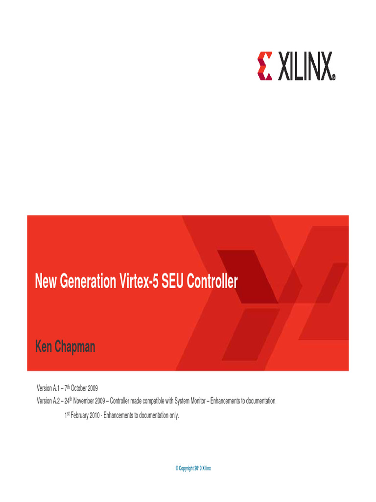 Virtex-5 SEU Controller Va2 1feb10 | PDF | Error Detection And ...