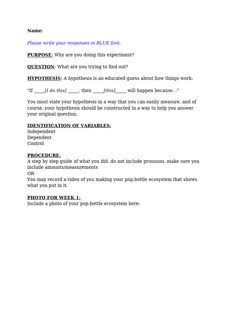 WEEK 1 - Pop-Bottle Ecosystem | PDF