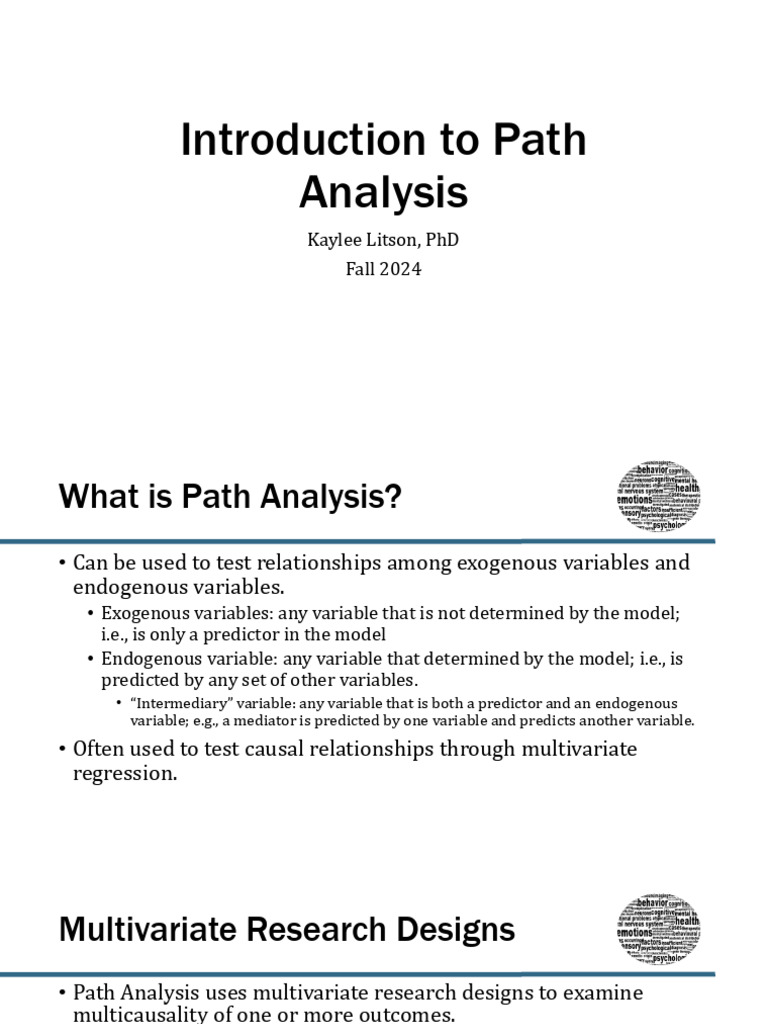 Slideset 13 Introduction to Path Analysis | PDF | Dependent And ...