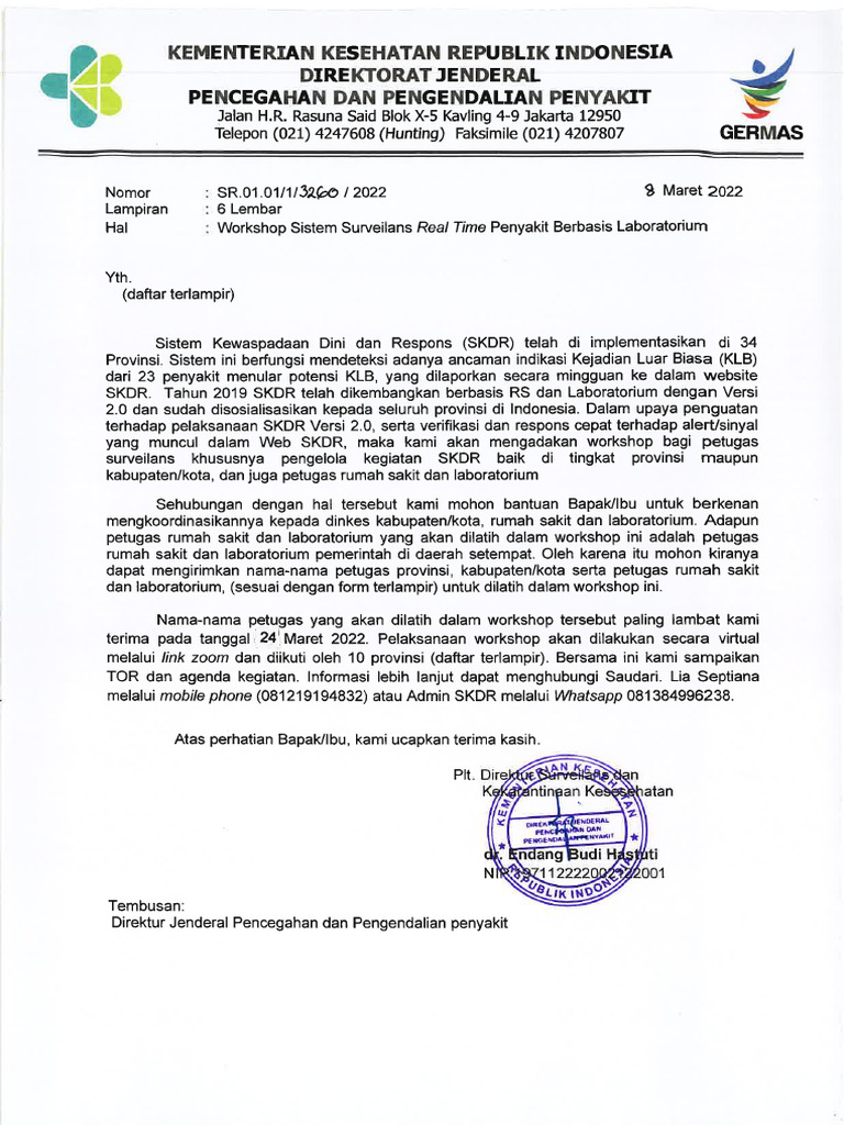 Surat Workshop SKDR TH 2022-11maret2022 | PDF