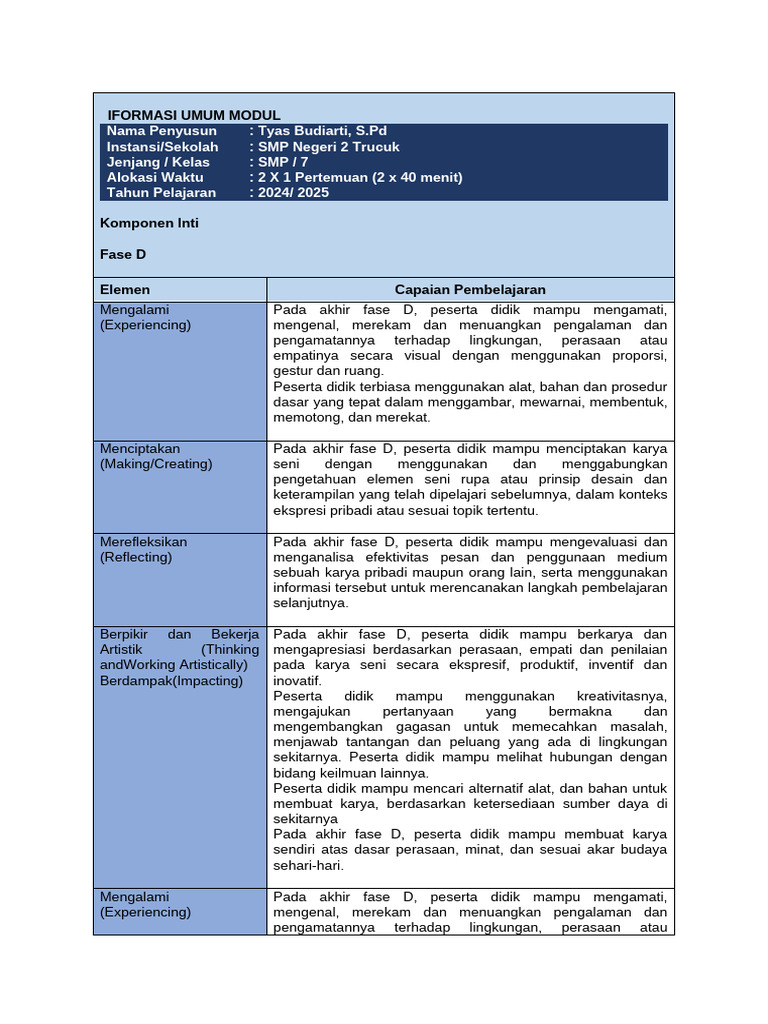 Modul Ajar Untuk Syuting Fiks | PDF
