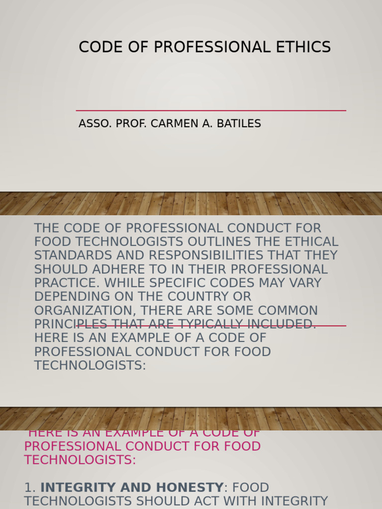 Code of Professional Ethics | PDF | Professional Ethics | Sustainability