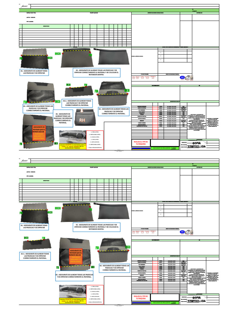 Especificaciones de Costura Mapera | PDF