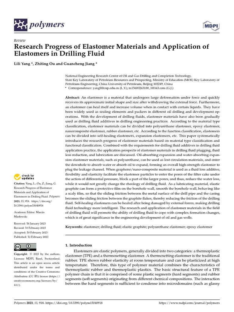 Polymers 15 00918 | PDF | Polyurethane | Polymers