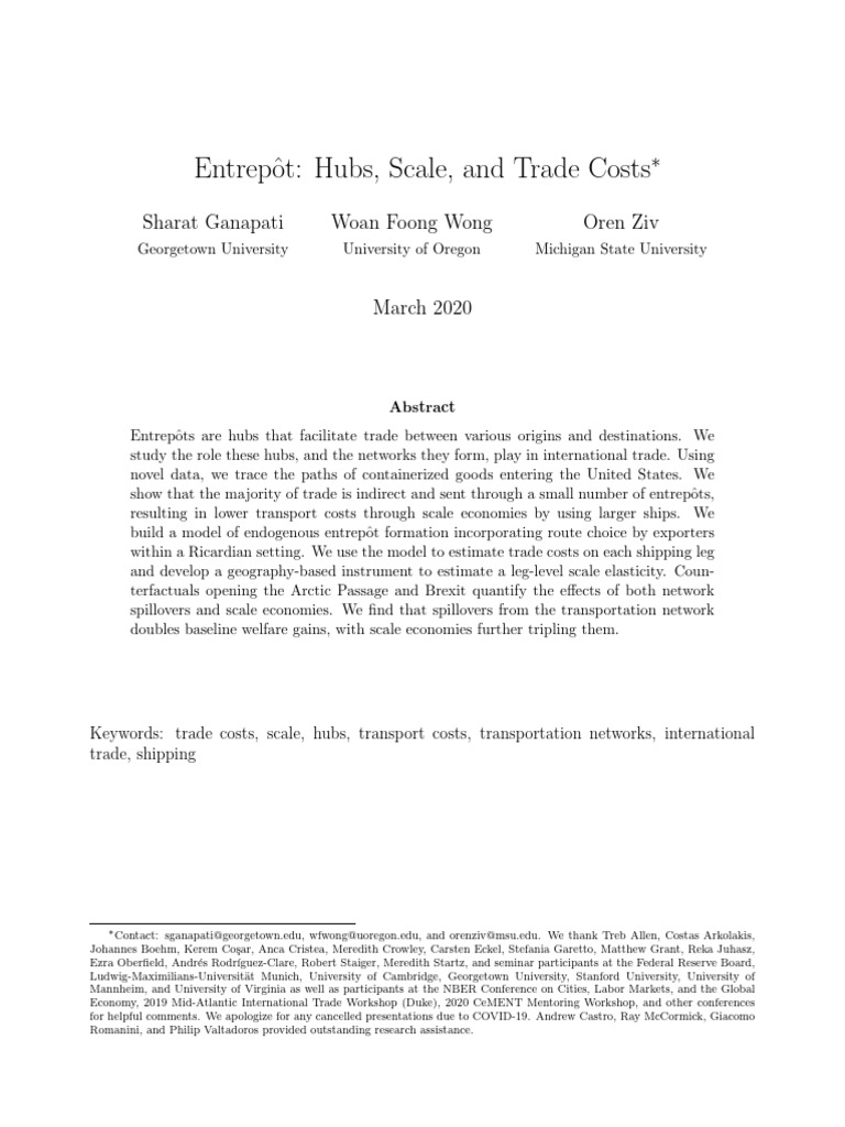 Export Hub Scale Trade Costs | PDF | Cargo | Freight Transport