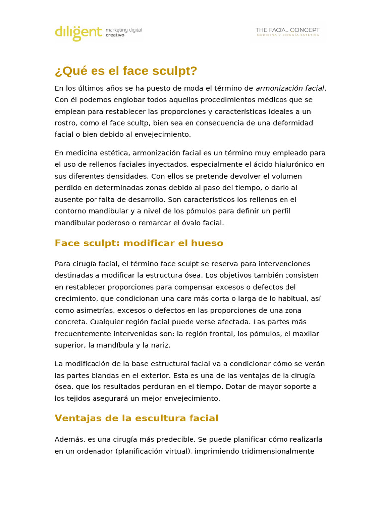 Face Sculpt: Armonización Facial Avanzada | PDF | Cirugía | Cara