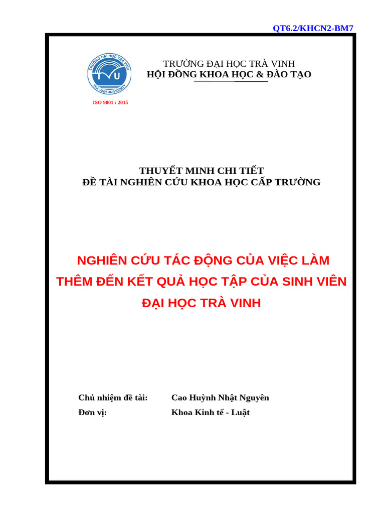 Bai Nghien Cuu Khoa Hoc | PDF